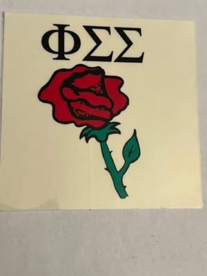 Phi Sigma Sigma Mascot Sticker 4"x4" Outside Window/Opaque Surface ...
