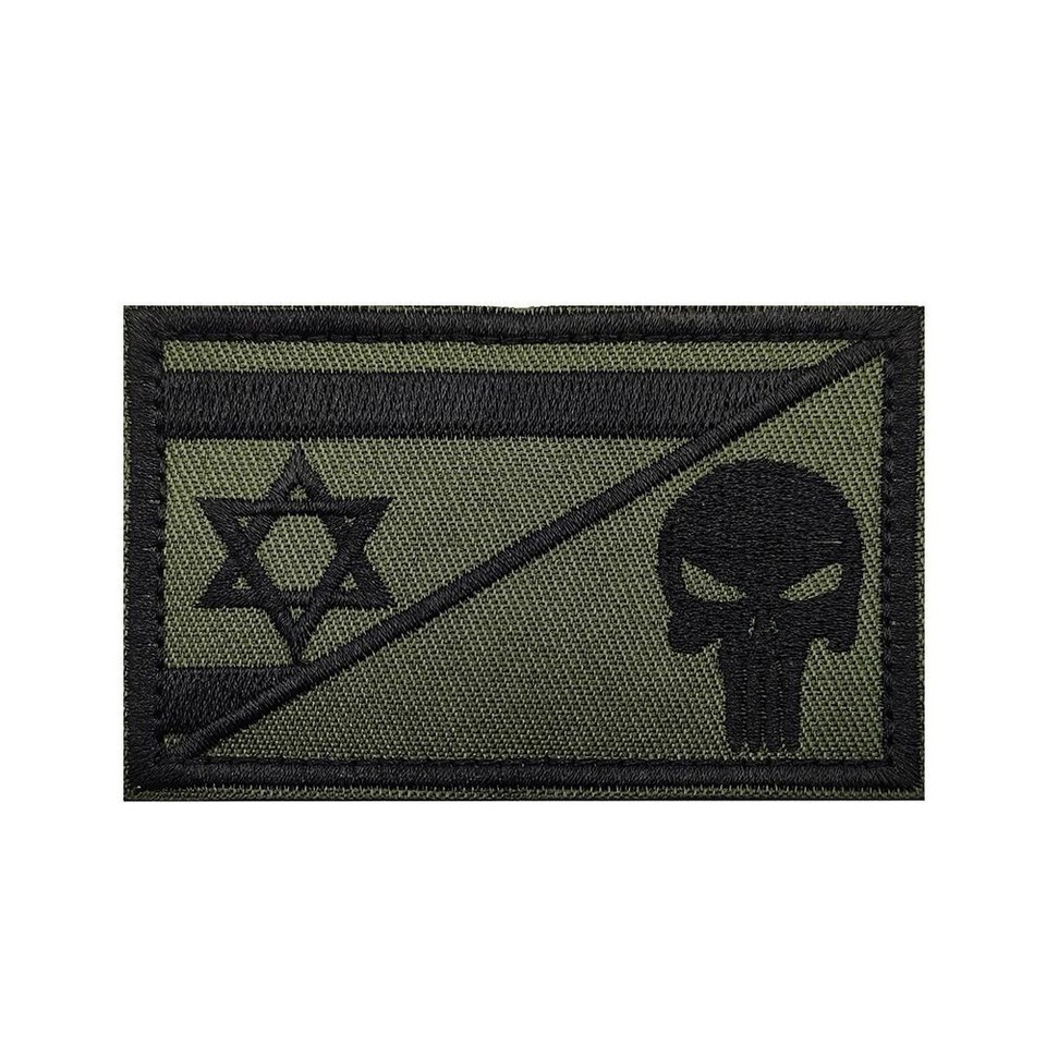 ISRAEL SKULL Star of David JEWISH ISRAELI FLAG TACTICAL HOOK LOOP PATCH ...