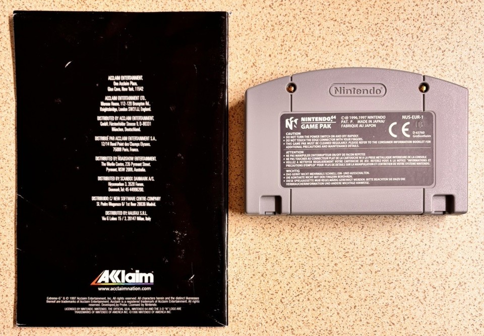 EXTREME G NINTENDO 64 N64 CART & MANUAL | eBay UK