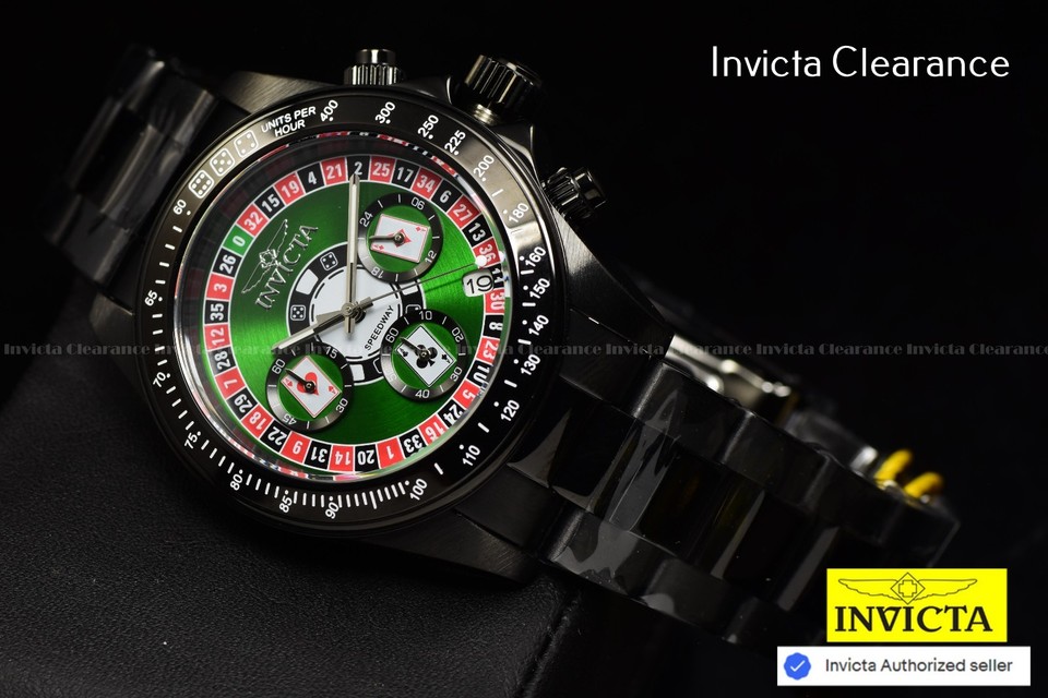 Invicta Speedway Roulette Casino Chronograph GMT Green Dial Watch 44645 ...