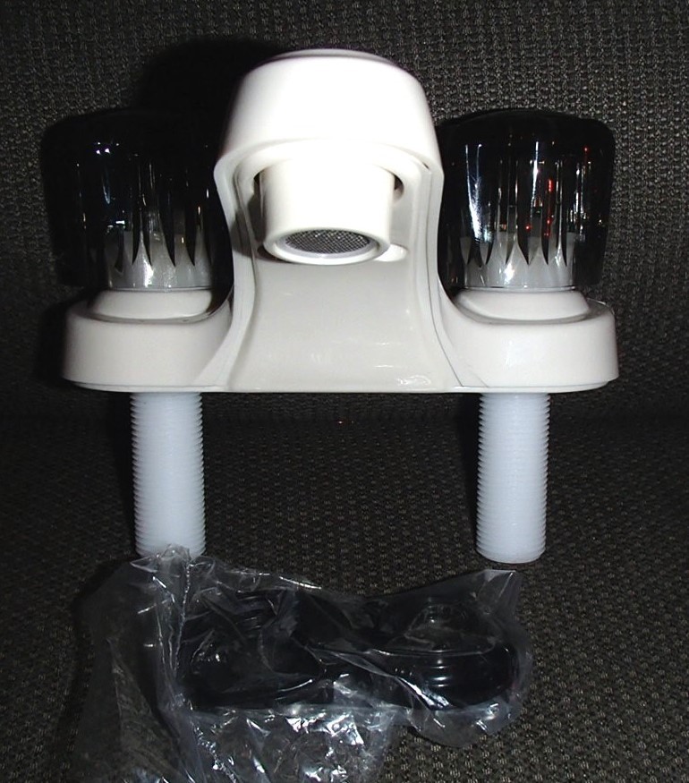*NEW* DURA DUAL HANDLE LAVATORY FAUCET BISCUIT W/ SMOKE HANDLES SINK RV ...