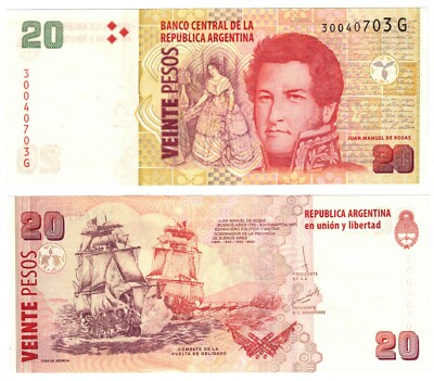 2003 Argentina P355c 20 Pesos Series Banknote UNC | eBay