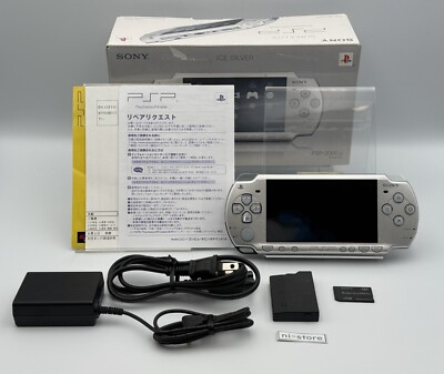 Sony PSP-2000 Console Silver Complete in box Region free w/1GB memory ...