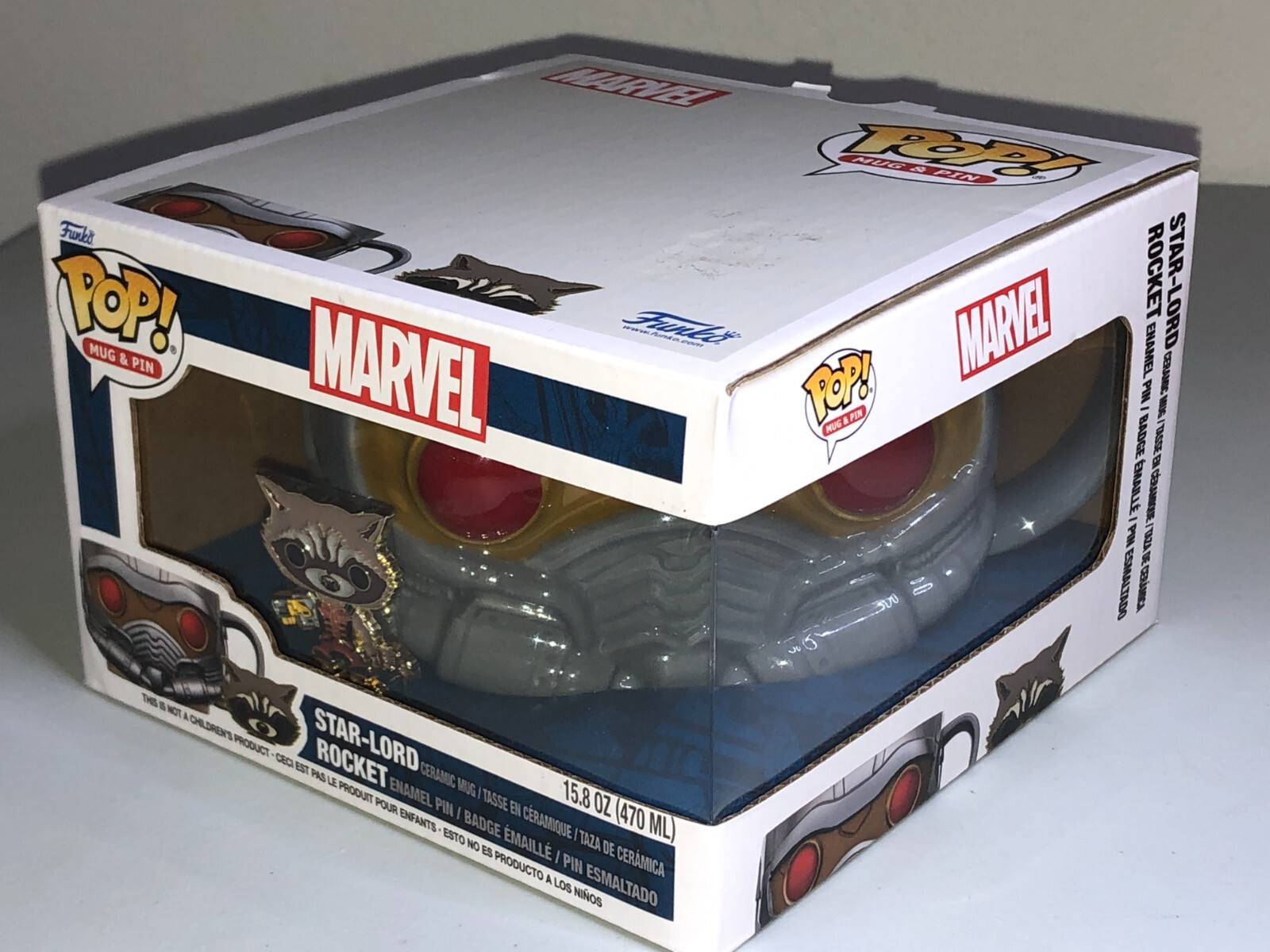 Guardians of the Galaxy Star Lord Ceramic Mug & Rocket Enamel Pin, POP ...