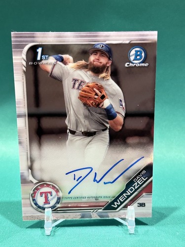2019 Bowman Chrome Davis Wendzel 1st Rookie AUTO Autograph Texas ...