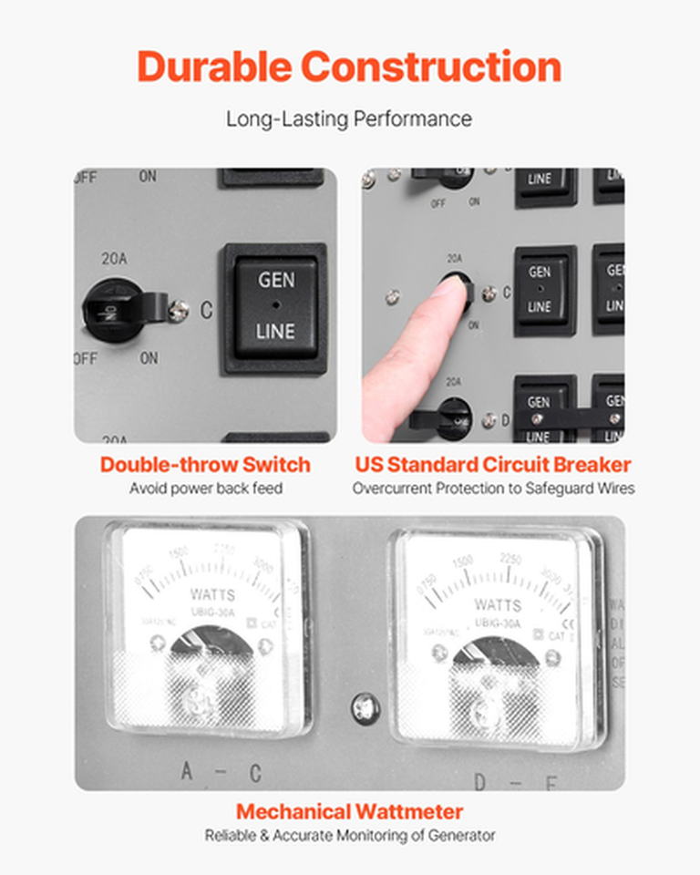 Manual Transfer Switch 30A Generator Transfer Switch Kit NEMA 3R 7500W ...