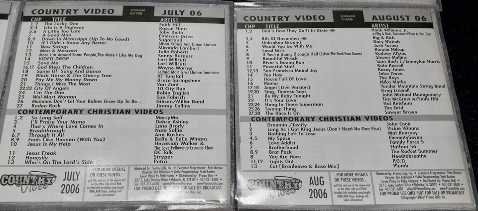 2006 Promo Only DVD COUNTRY Video Music Videos 2006 Jan-Dec (12 Discs ...