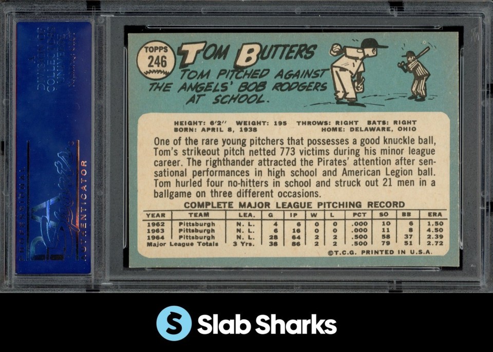 1965 TOPPS #246 TOM BUTTERS PSA 8 | eBay