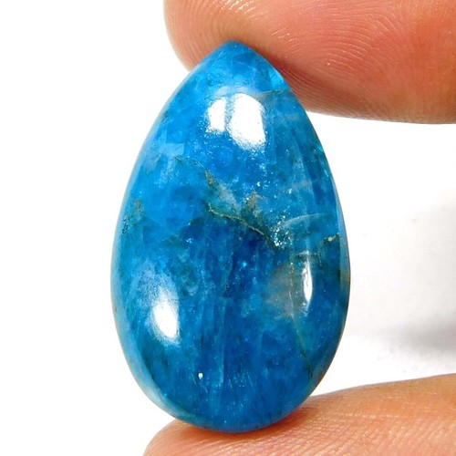 Handmade 100% Natural Unique Blue Apatite Pear Cabochon 33.85Cts. Loose ...