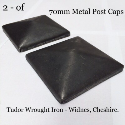 70mm Fence Post Flat Top Caps Wrought Iron Gates Railings Metal ...