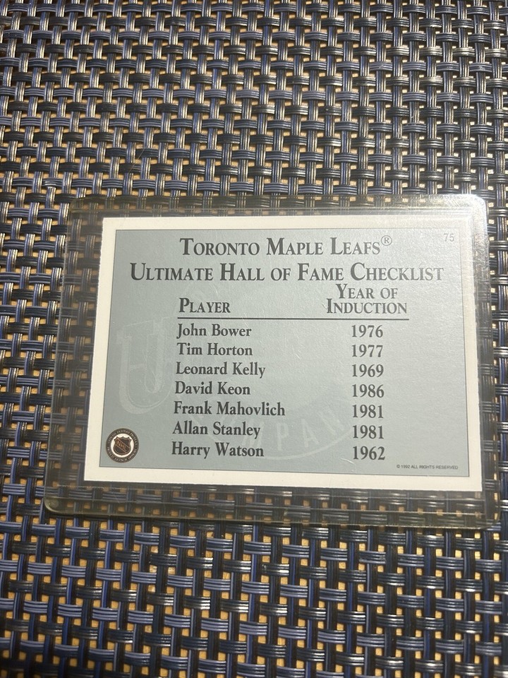 1992 Ultimate Original Six Maple Leafs Checklist | eBay