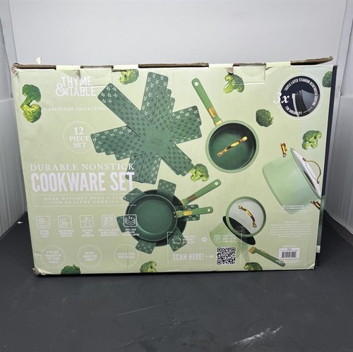 Thyme and Table 12-Piece Durable Nonstick Cookware Set - Olive | eBay