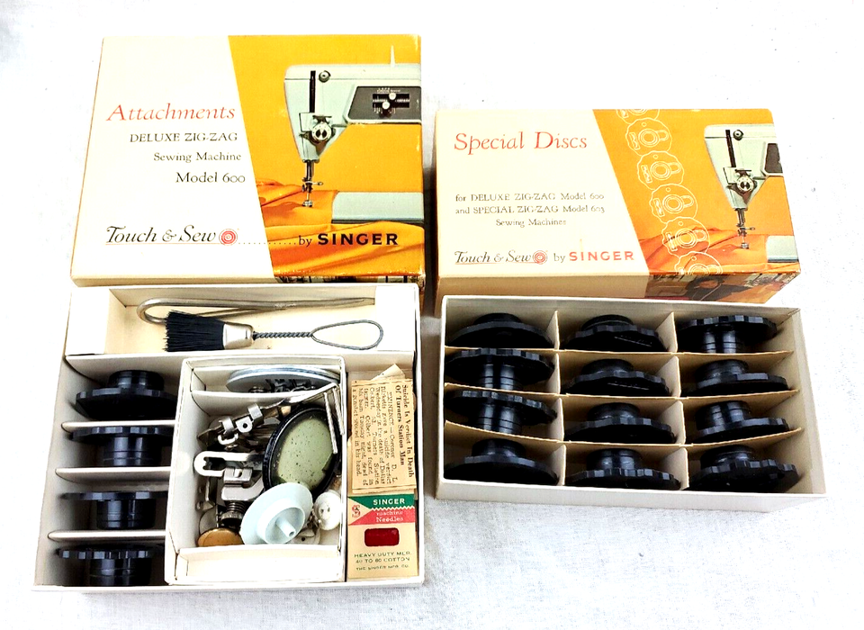 ATTACHMENTS & Special Discs Touch & Sew Zig Zag SINGER Sewing Machine ...