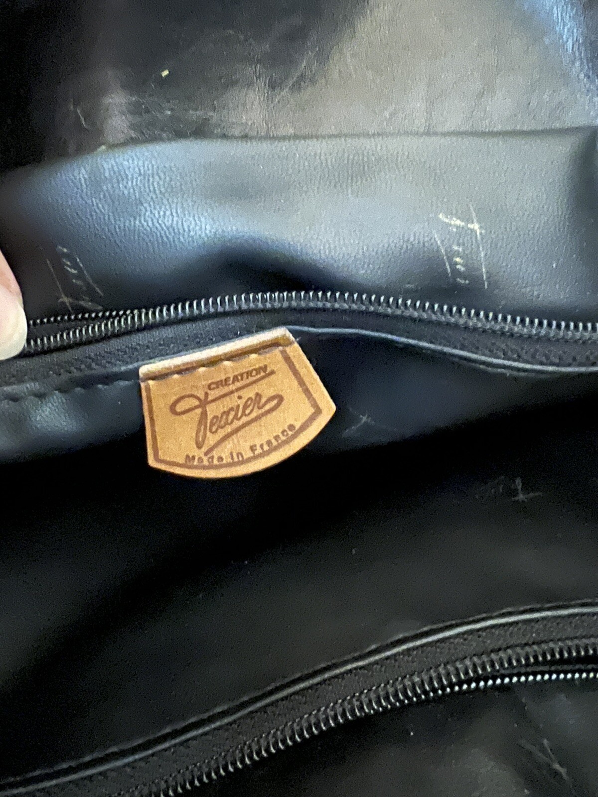 Texier Black Leather Handbag Made In France | eBay