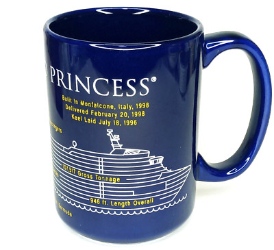 Princess Cruises Coffee Mug Grand Princess Ship Dark Blue 14oz. Ceramic ...