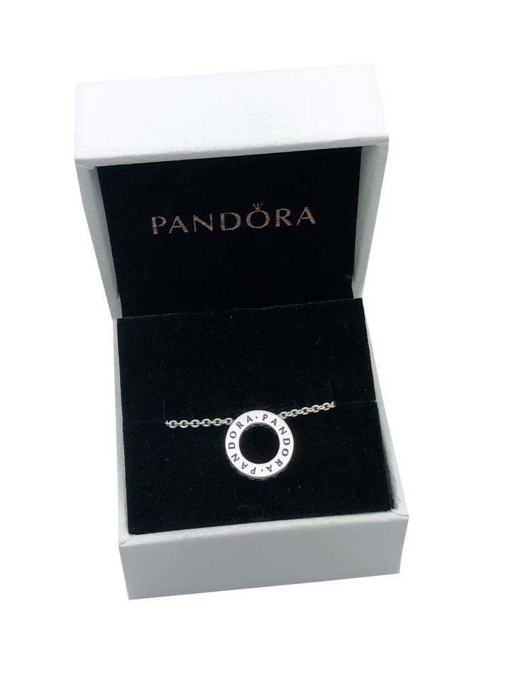 NEW PANDORA 925 Silver Circle of Sparkle Hearts Pendant Necklace ...