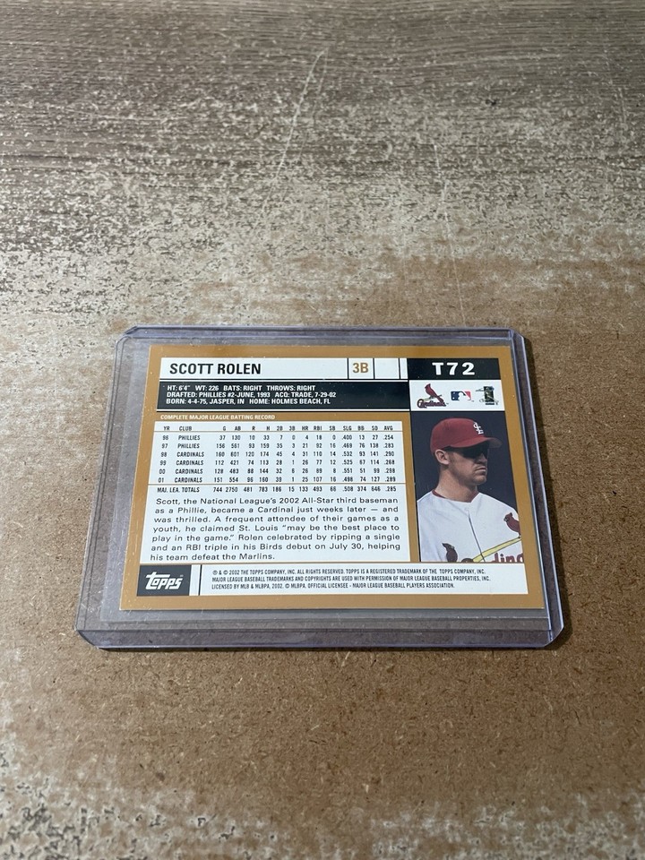 2002 Topps Traded and Rookies #T72 Scott Rolen SP - St. Louis Cardinals ...