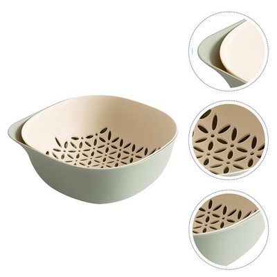 Kitchen Colanders Bowl Dual-layer Draining Basket Double-layer Food ...