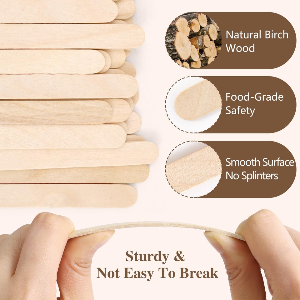 3600pcs Craft Sticks Bulk Natural Wooden Ice Cream Sticks,4.5 Inch ...