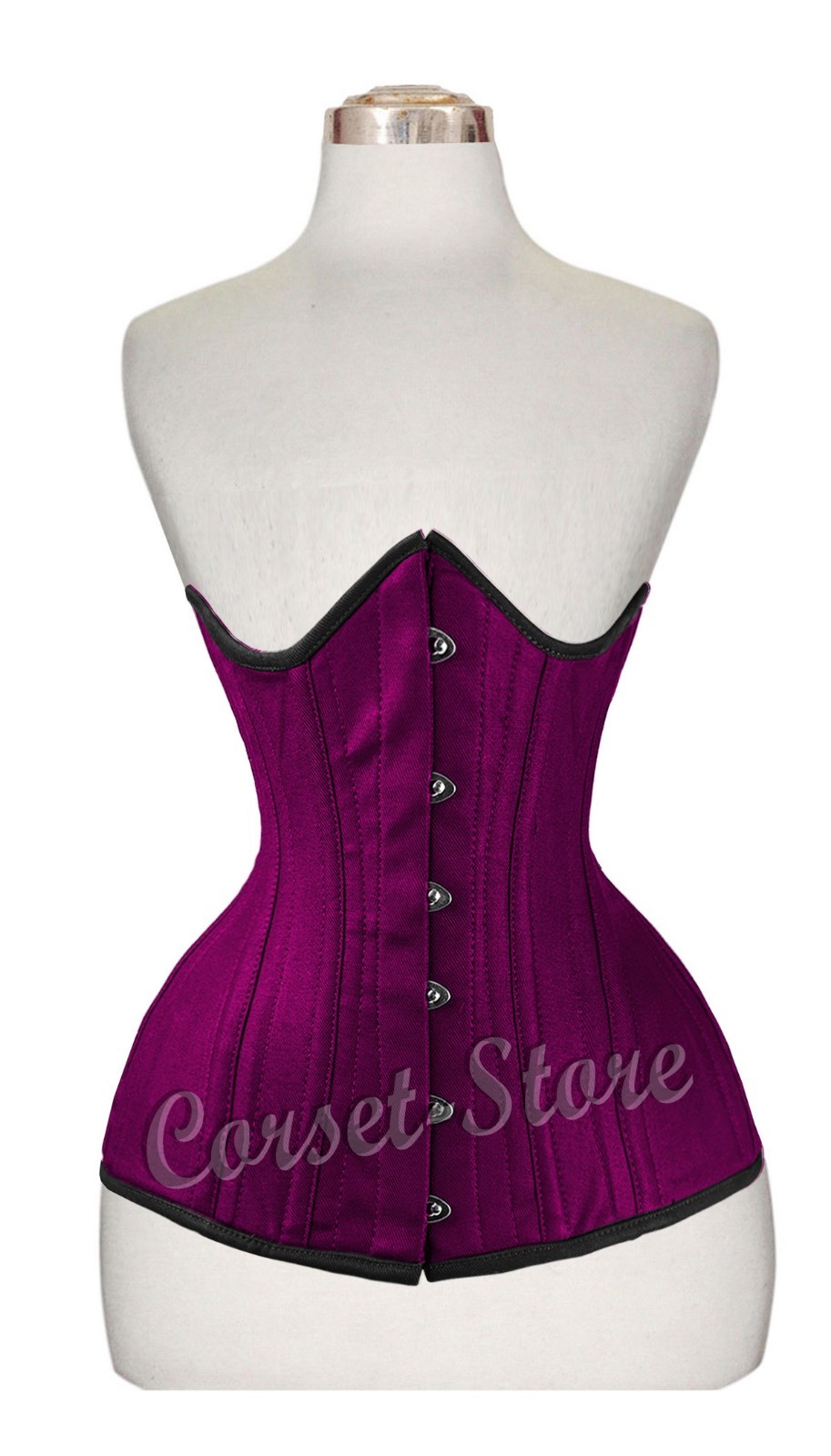Heavy Duty Double Steel Boned Under Bust Long Line Cotton Corset 8422-C ...