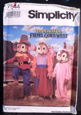 Simplicity 7544 child's Fievel Goes West costume pattern size 3-8 uncut ...