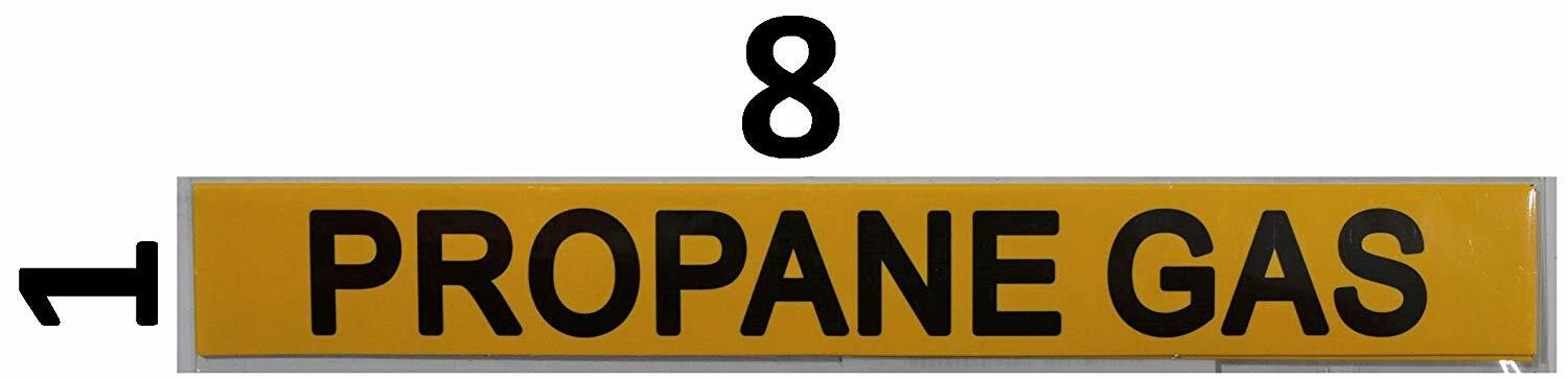 Set of 5 PCS - Pipe Marking- Propane Gas Sign (Sticker,Yellow, 1X8 ...