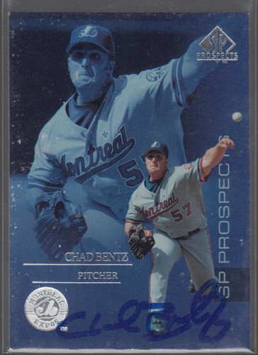 CHAD BENTZ 2004 Upper Deck SP Prospects #168 RC Expos TTM/IP Signed ...