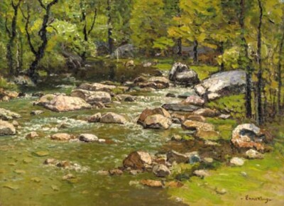 Dream-art Oil painting John-Joseph-Enneking-Wight-Brook-Newry-Maine ...