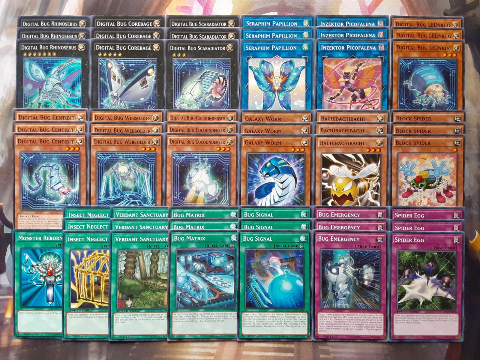 Yugioh Tournament Ready To Play Digital Bug Deck 55 Cards Insect xyz ...