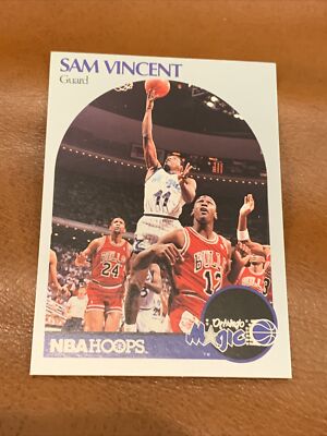 1990-91 NBA Hoops Sam Vincent Card #223 - Michael Jordan Wearing Jersey ...