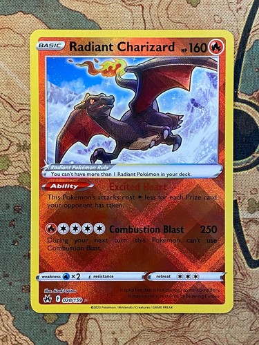 Pokemon Card TCG - Radiant Charizard 020/159 Radiant Rare Crown Zenith ...