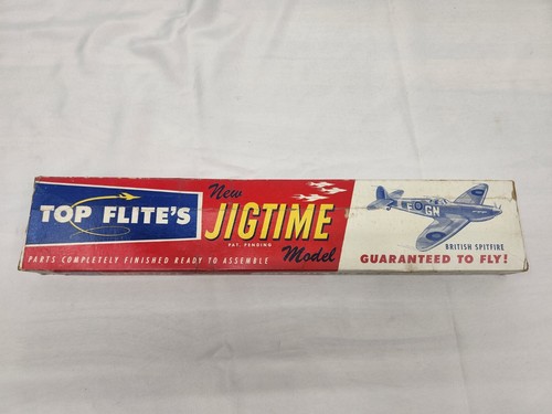 Vintage Top Flite Jigtime British Spitfire balsa model airplane kit | eBay
