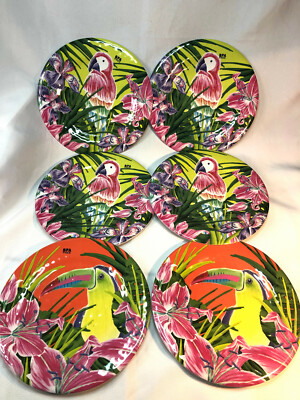 New Tropical melamine plates Living by Living Quarters Plates 6 New w ...