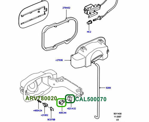 Land Rover Fuel Tank Door Repair Set Lr3 Range Sport Lr4 OEM Cal500070 ...