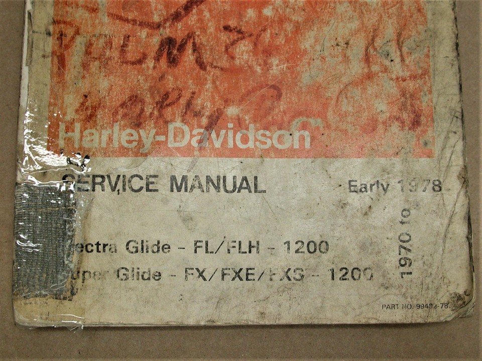 Harley Davidson 1970 to 1978 FL/FLH/FX/FXE FXS Model Service Manual OEM ...