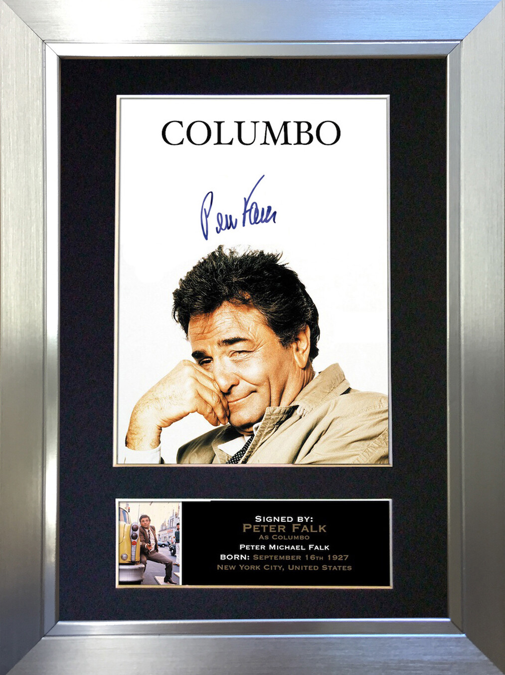 COLUMBO Peter Falk Signed Mounted Reproduction Autograph Photo Prints ...
