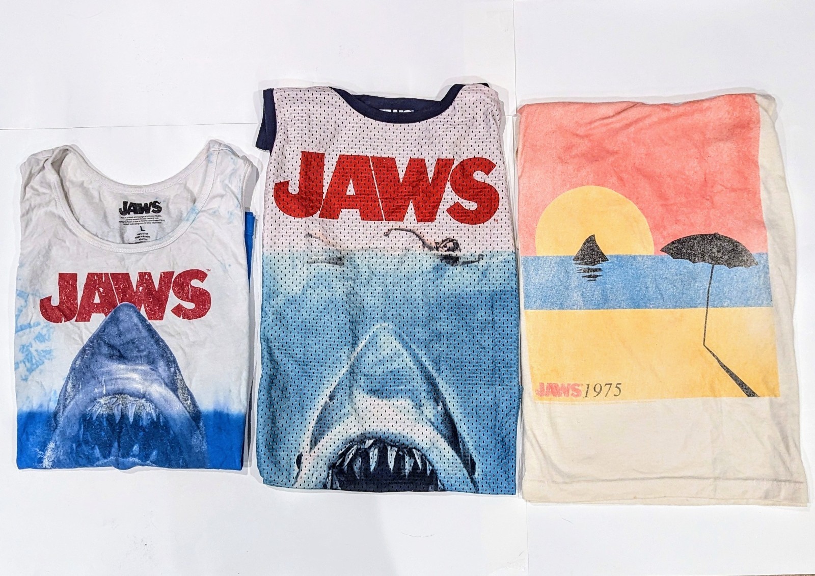 Jaws Tank Top Shark Horror Movie 50 Vintage Shirt Lar… - Gem