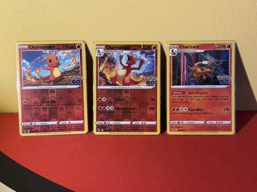 CHARMANDER CHARMELEON CHARIZARD SET Reverse Holo Pokemon Go Complete ...