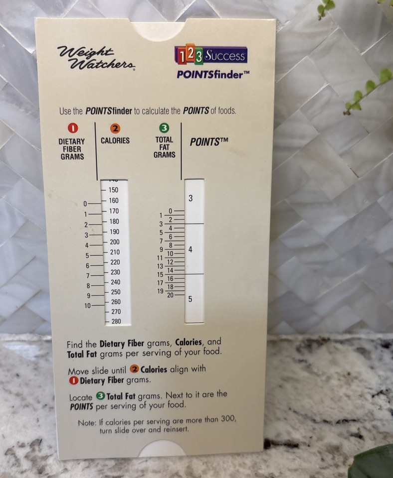 VERY RARE Weight Watchers WW 123 SUCCESS Points Finder Slider Calculator Slide | eBay