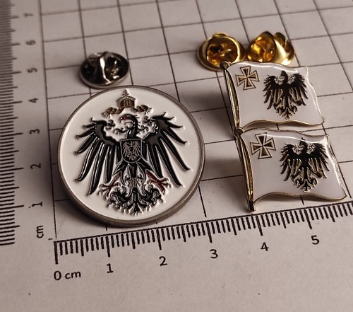 3er SET: PIN/Anstecker REICHSADLER Preußen (Nostalgie) Mini Flaggen Pin ...