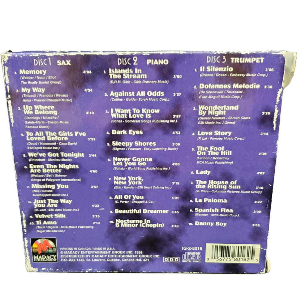 INSTRUMENTAL GOLD Music 3 Compact Discs CD's Audio Saxaphone Trumpet ...