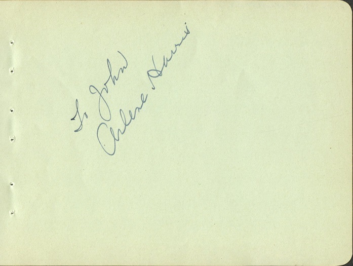 Vintage ARLENE HARRIS Autograph - 1938 | eBay