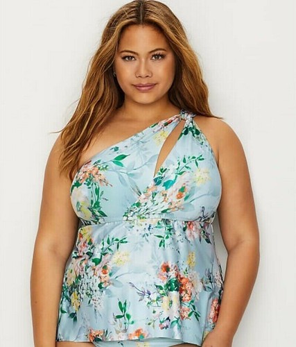 Becca L1534 Womens Blue Femme Flora Tankini Top Plus Size 2X(20-22) | eBay