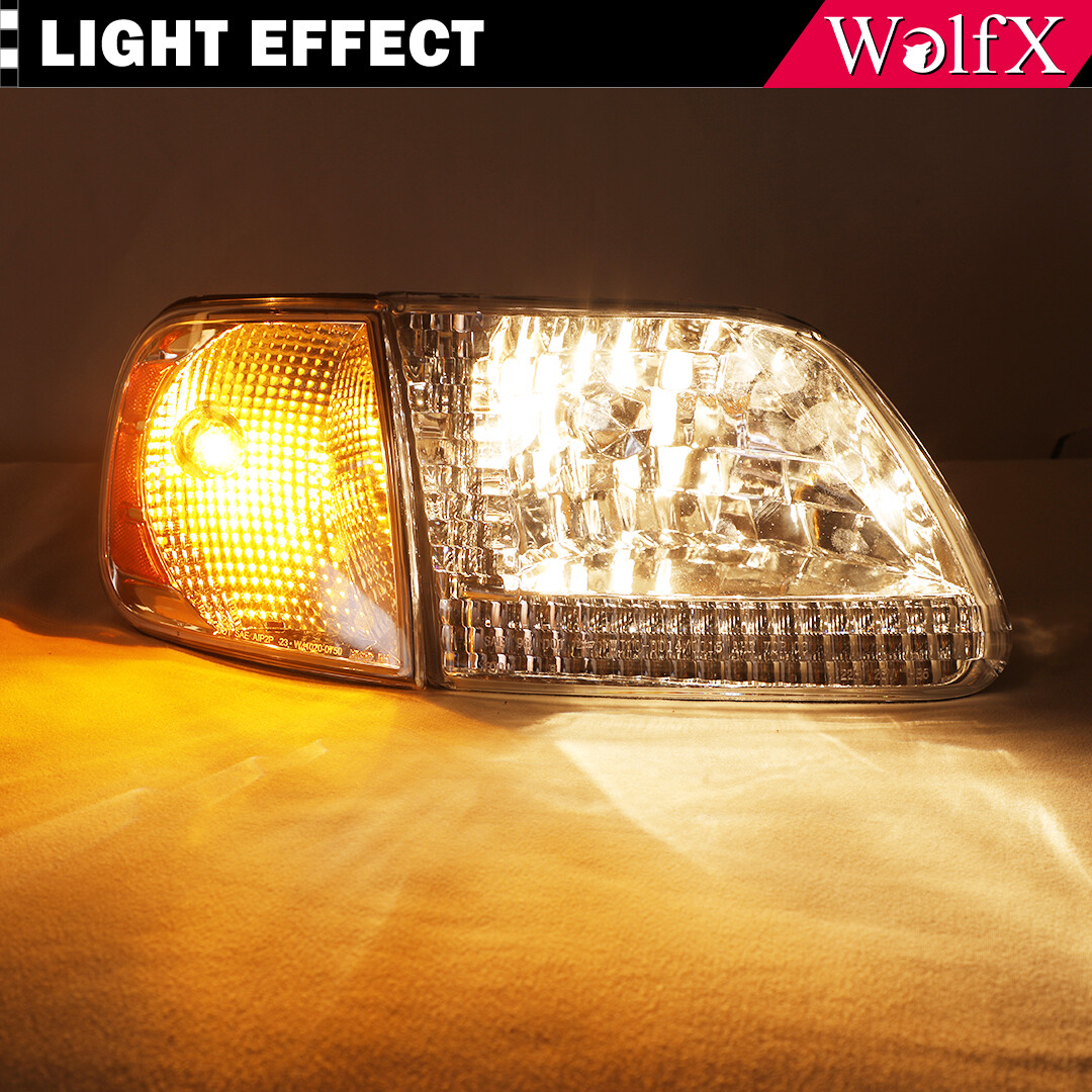 Headlights w/ Corner Lights For 1997-2003 Ford F-150 97-02 Expedition ...