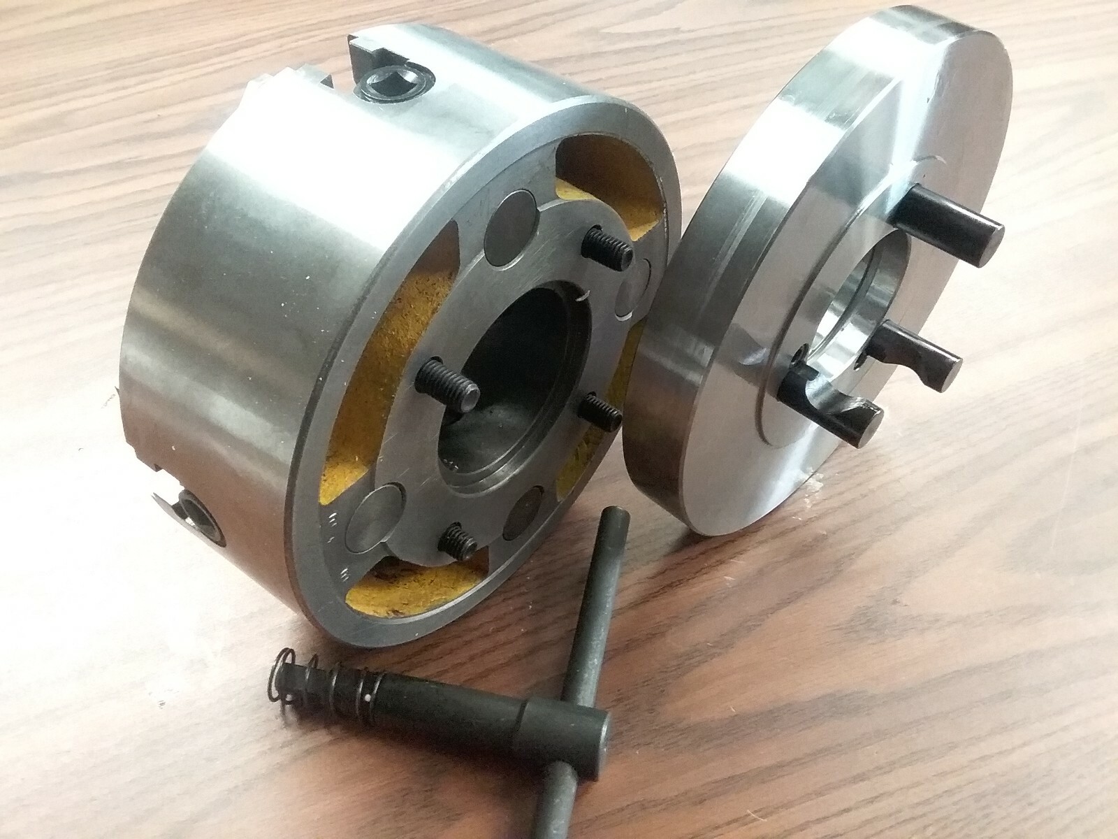 8" 4-JAW LATHE CHUCK independent jaws w D1-4, D4 adapter semi-finish ...