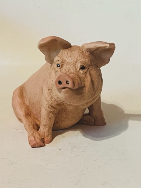 Castagna Italy Resin Pig Figurine vtg hog piglet anthropomorphic porky ...