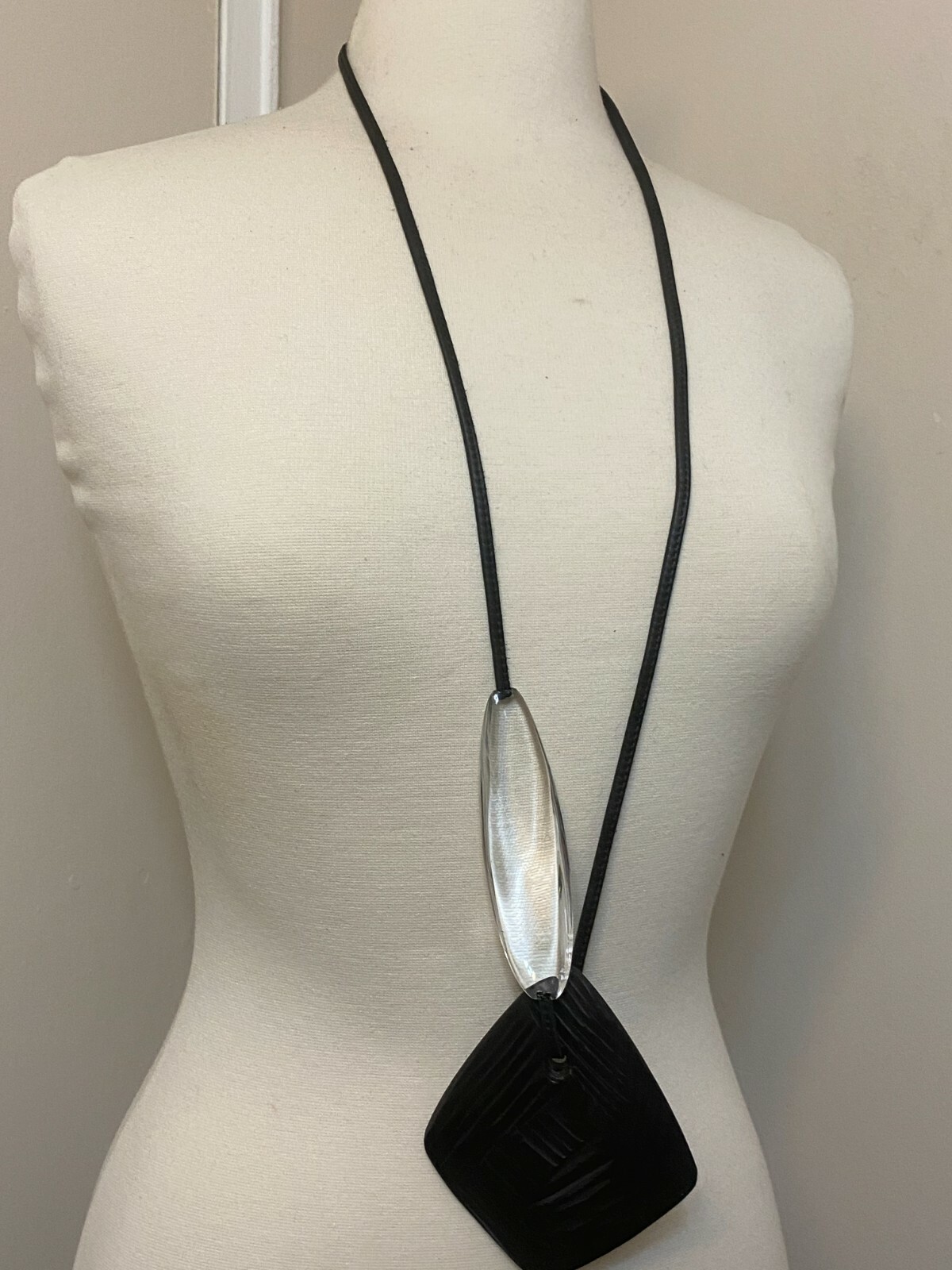 Gerda Lynggaard Monies Modernistic Leather, Lucite & Ebony Wood ...