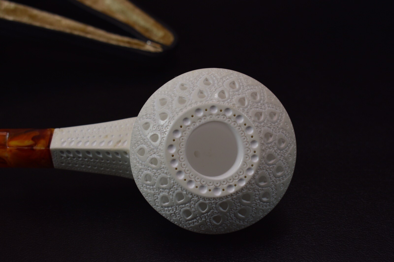 XL Squashed Bulldog Pipe By Ali New block Meerschaum Handmade W Case ...