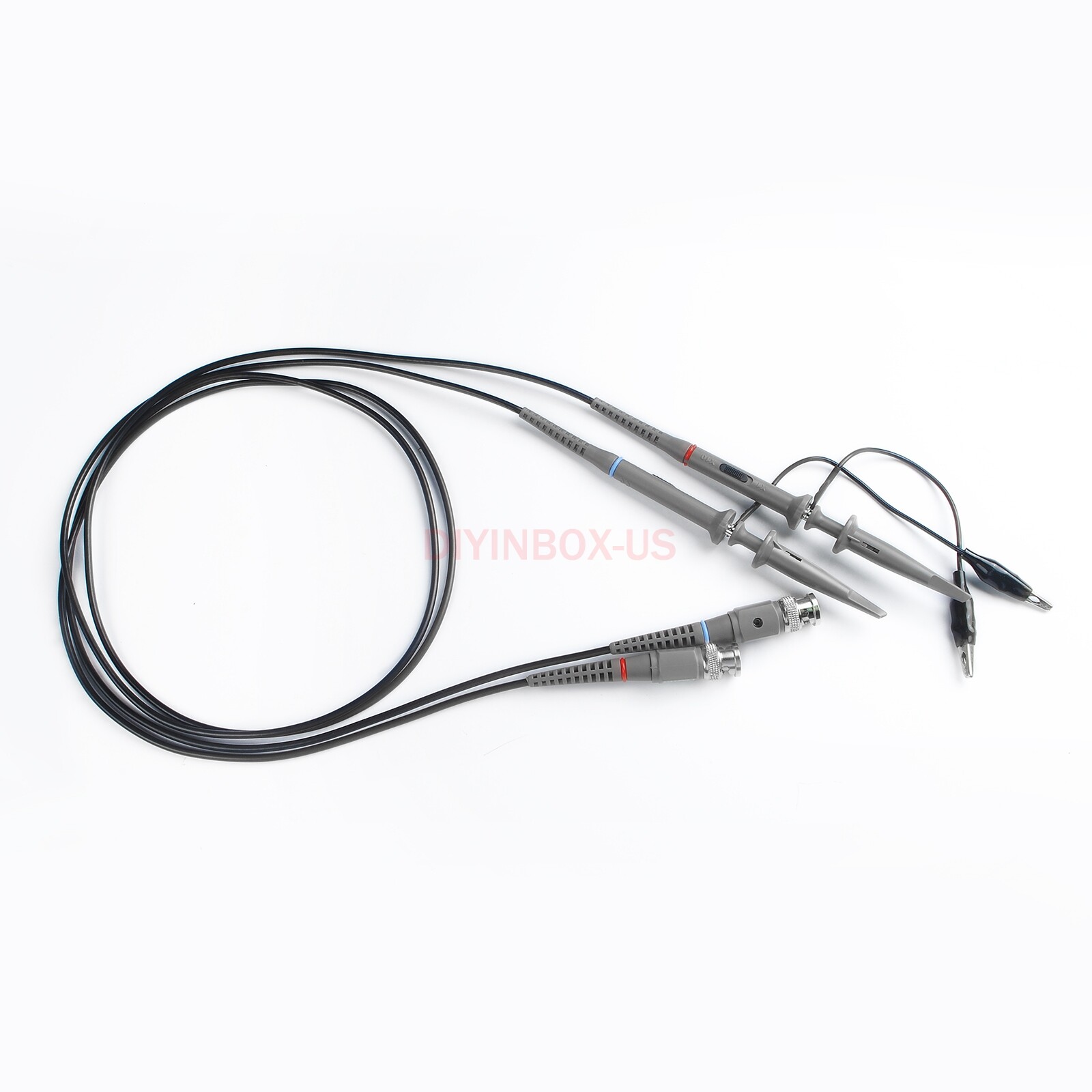 2PCS Oscilloscope Probe Scope Clip Test Cable Lead Kit 1X /10X BNC For ...