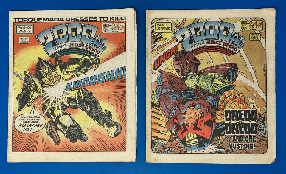 Lot of 20 2000 AD Magazines Prog 388-407 COMPLETE! Judge Dredd 20/10/84 ...